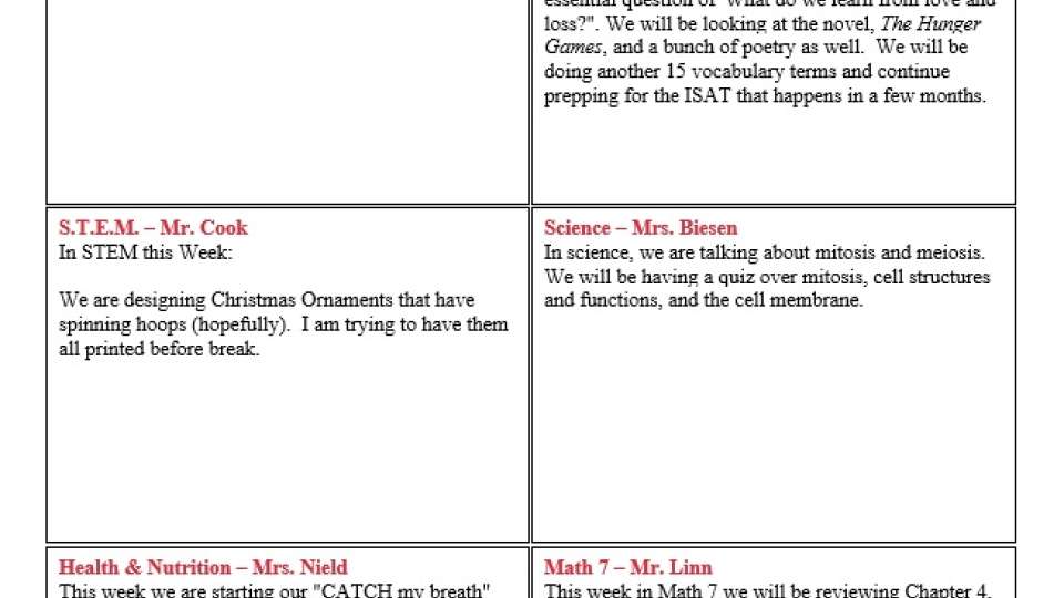 7th Grade | Kimberly School District